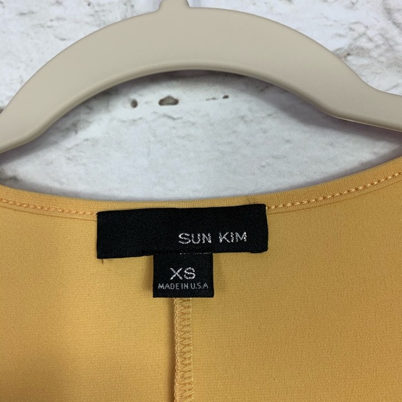 Sun Kim | Tops | Sun Kim Mustard Asymmetrical Button Tunic Top Xs ...